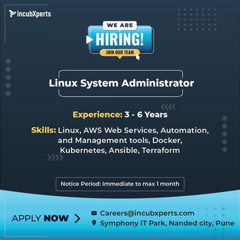 incubxperts on linkedin hiring linuxsystemadministration