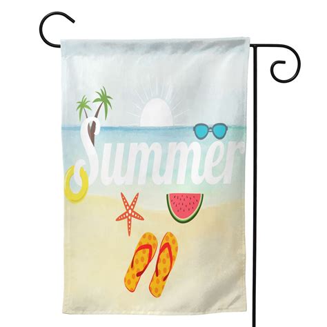 Welcome Summer Slippers Garden Flag 125x18 Outdoor Indoor Garden Decor Porch Banner Sign With