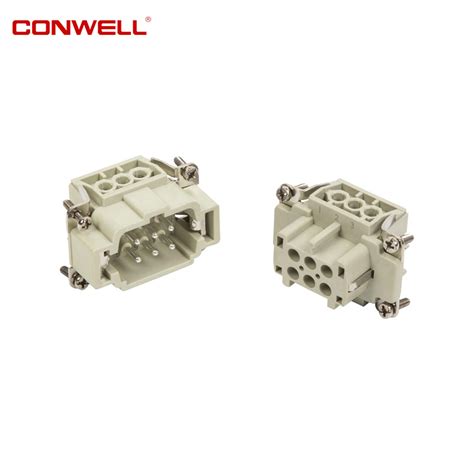 6 Pins Powerline Connector Rectangular Plug Set Heavy Duty Connector China Termin Pin And