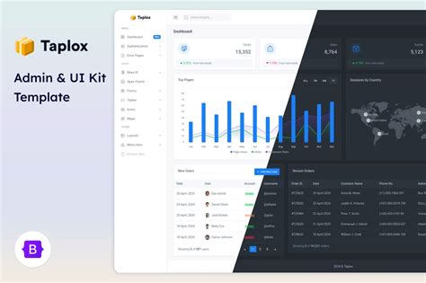 item taplox admin dashboard and ui kit template by stackbros