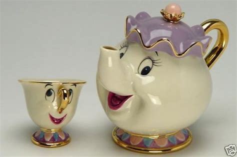 Disney La Belle Et La Bête Madame Samovar Zip Théière Tasse à Thé Mrs