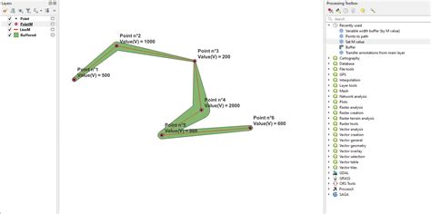 Polygon Creation Buffer A Polyline By Variable Distance Geographic Information Systems Stack