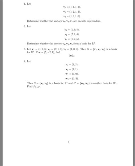 solved 1 let v1 1 1 1 1 v2 1 2 1 4 v3