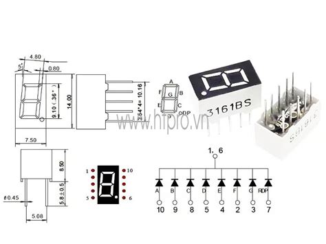 3161as Led 7 Đoạn 036inch Đỏ 1 Số Âm Chung