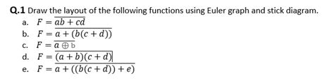 Q1 Draw The Layout Of The Following Functions Using Euler Graph And