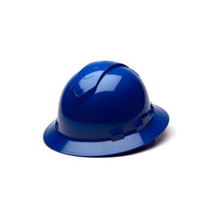 Pyramex Ridgeline Vented Full Brim Hard Hat Blue Pattern 4 Point Ratchet Suspension Hp54160v