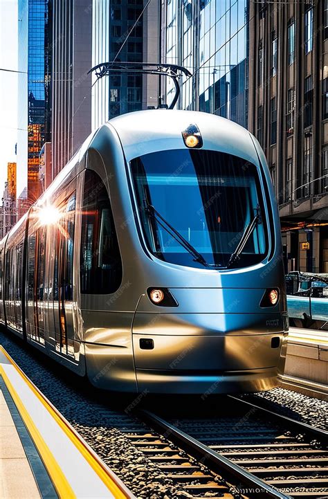 Sleek And Modern Light Rail Premium Ai Generated Image