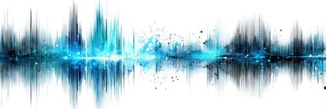 Vibrant Blue Digital Waveform Pulse Depicting Sound Energy And Frequency Patterns Against A