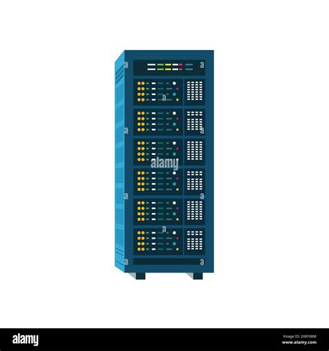 Big Server Rack Isolated On White Background Data Storage Cloud Storage Computing Technology