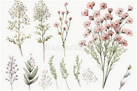 About Watercolor Gypsophila Babys Breath Flower Floral Clipart