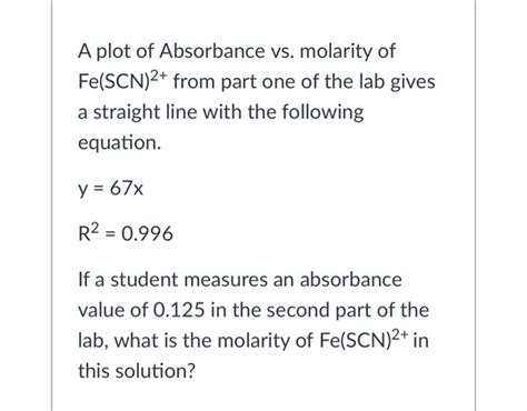 Solved A Babe Performed The Equilibrium Constant Lab As Chegg Com