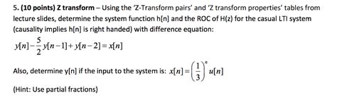 Solved Transform Properties Tables Points Z Chegg Com
