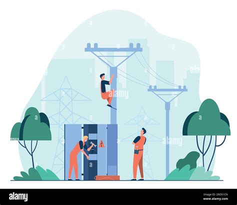 Technicians Repairing Generator Transformer Stock Vector Image And Art Alamy