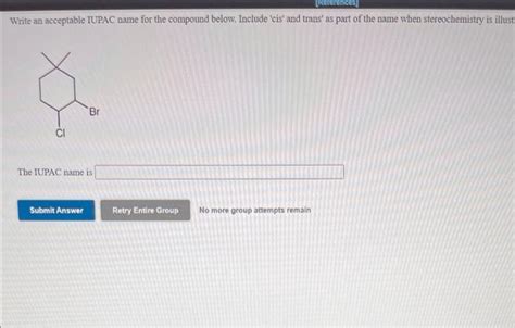 Solved References Write An Acceptable IUPAC Name For The Chegg Com