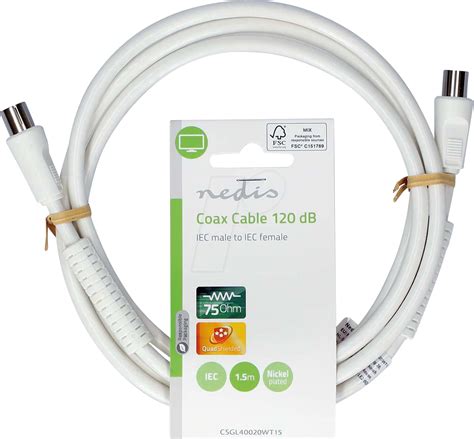 N Csgl40020wt15 Coaxial Cable Iec Connector Iec Port 1 50 M Round White At Reichelt Elektronik