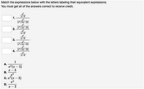 Solved Match The Expressions Below With The Letters Labeling Chegg