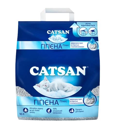 Наполнитель Catsan Hygiene Plus гигиенический для котов Минеральный впитывающий 3уп 10л