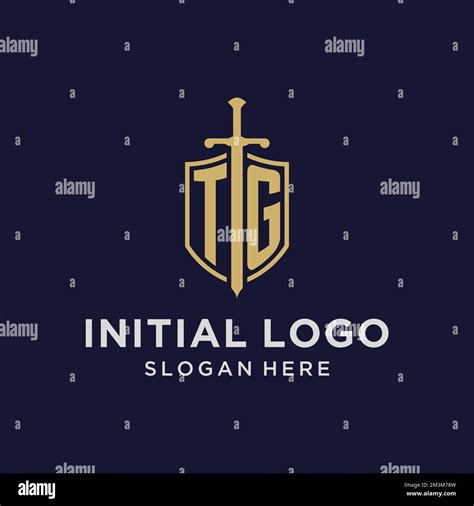 Tg Logo Initial Monogram With Shield And Sword Design Ideas Stock Vector Image And Art Alamy