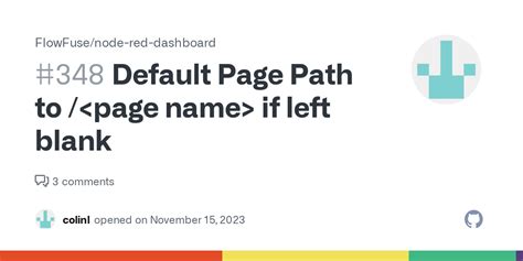 default page path to if left blank · issue 348 · flowfuse node red