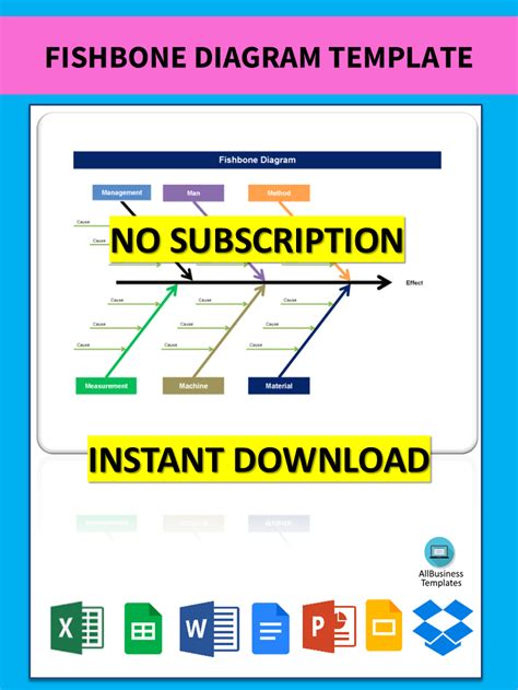 Kostenloses Fishbone Diagram Template Sheet In Excel