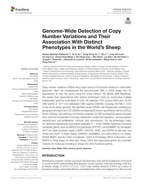 Pdf Genome Wide Detection Of Copy Number Variations And Their Association With Distinct