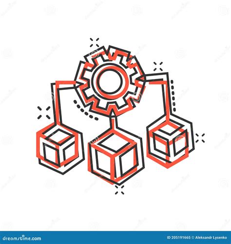 Api Technology Icon In Comic Style Algorithm Cartoon Vector Illustration On White Isolated