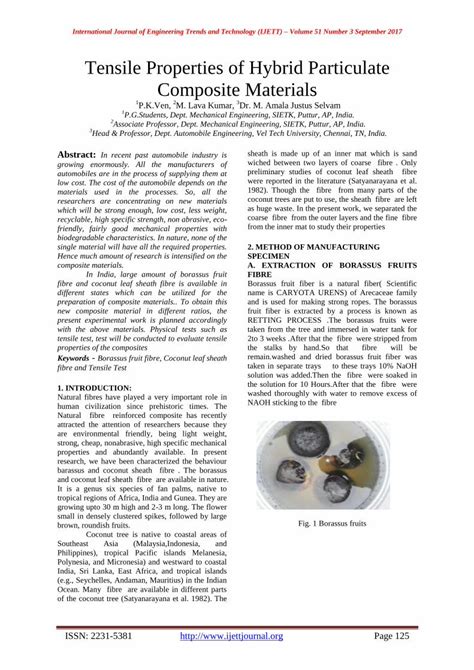 Pdf Tensile Properties Of Hybrid Particulate Composite · Tensile