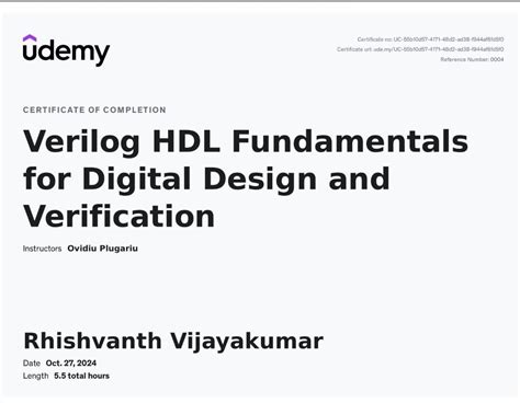 Rhishvanth Vijayakumar On Linkedin Verilog Digitaldesign