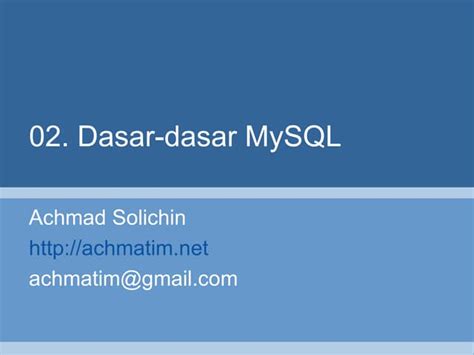 Perintah Dasar Mysql Ppt