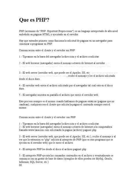 Php Programación Pdf Php Servidor Web