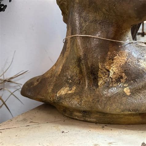 Proantic 1950s Neoclassical Revival Gilded Plaster Italian Bust Of Da