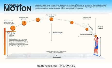 Exploring Projectile Motion Engaging Visuals Vector Infographics Stock Vector Royalty Free