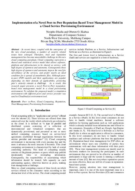 Pdf Implementation Of A Novel Peer To Peer Reputation Based Trust Management Model In A Cloud