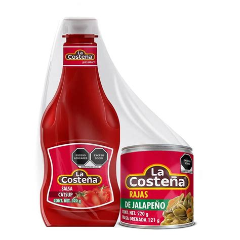 Salsa Cátsup La Costeña 320 G Rajas De Jalapeño 220 G Bodega