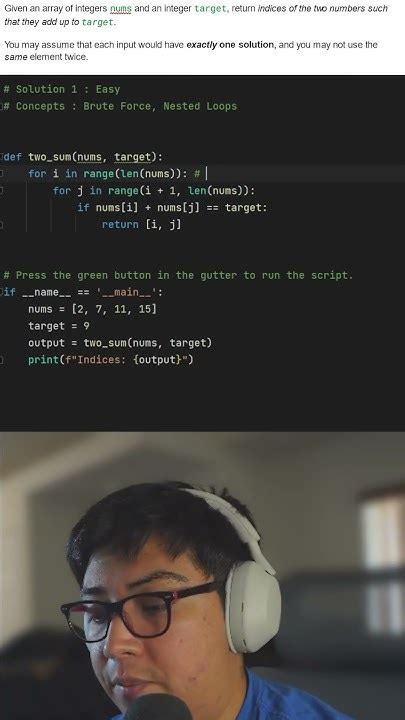 Twosum Easy Solution Ytshorts Coding Pythonprogramming Youtube