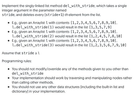 Solved Implement The Singly Linked List Method Chegg