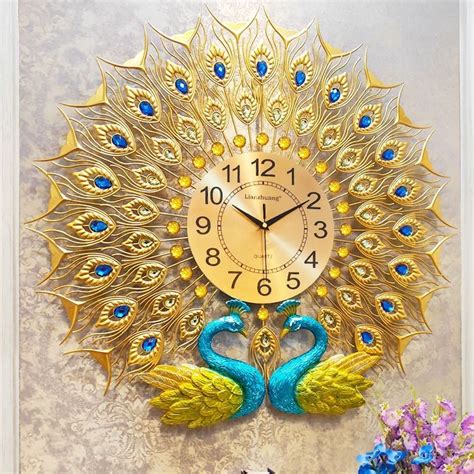 Love Makeup Clock Peacock Wall Clock Living Room Cove Makeup Clock