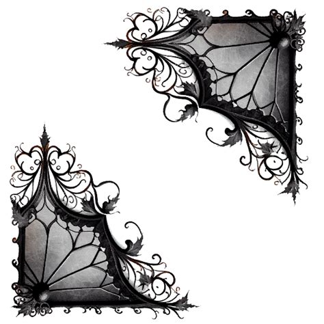 Spider Web Corners White Cloud Decor Transfers