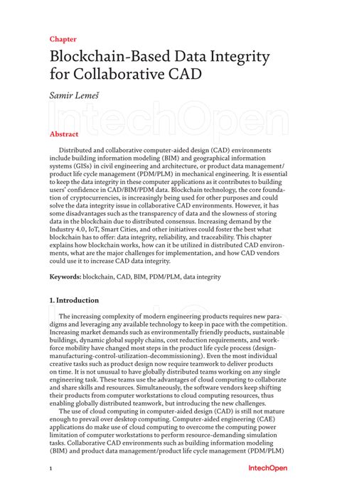 Pdf Blockchain Based Data Integrity For Collaborative Cad