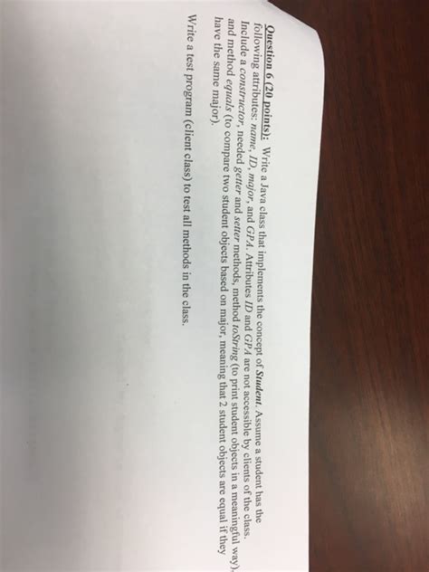 Solved Write A Java Class That Implements The Concept Of