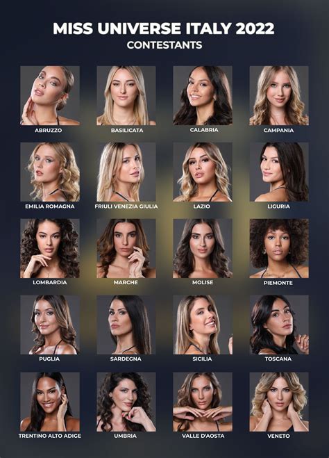 Miss Universe Italy 2022 Meet The Contestants Beauty Pageant