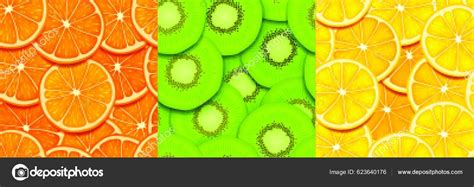 Fruit Slice Game Seamless Textures Game Set Stock Vector By ©yayimages