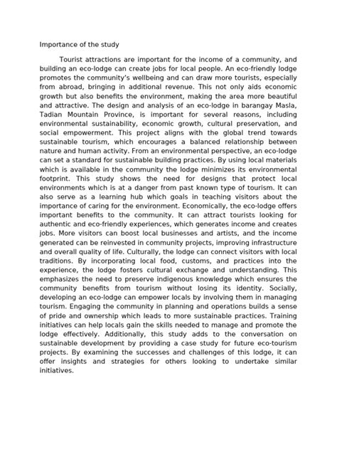 Importance Of T Wps Office 015553 Pdf Tourism Sustainability