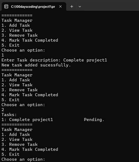 100daysofcode Cplusplus Taskmanager Objectorientedprogramming