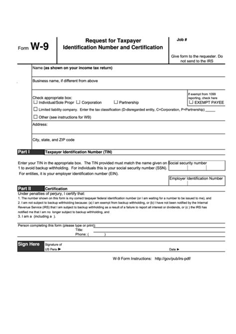 Fillable Form W 9 Short Request For Taxpayer Identification Number And Certification 2015
