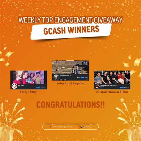 Joy Congrats ⭐️ Fatty Tabby ⭐️ John Jonel Esquillo ⭐️ Kristan Monzon Aledo Weekly Top