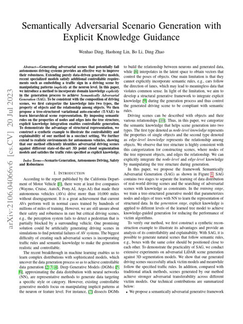 Semantically Adversarial Scenario Generation With Explicit Knowledge