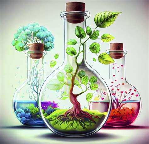 Science And Biotechnology Concept Growing Of Plant In Laboratory Generative Ai Illustration