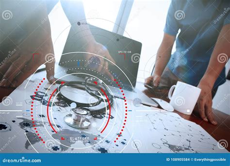 Concept Of Target Focus Digital Diagram And Graph Interfaces Wit Stock