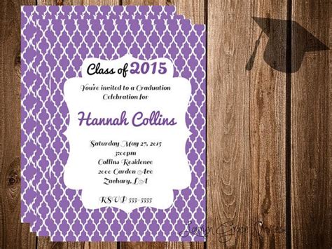 Purple Moroccan Graduation Party Invitation